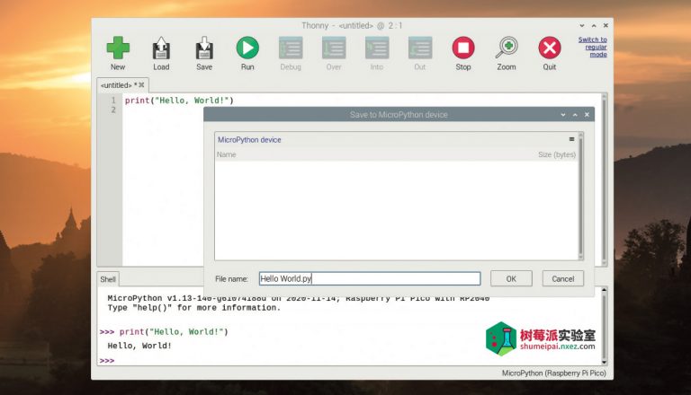 使用 MicroPython 在树莓派 Pico 上编程 – 树莓派 Pico 实验室（RP2040）